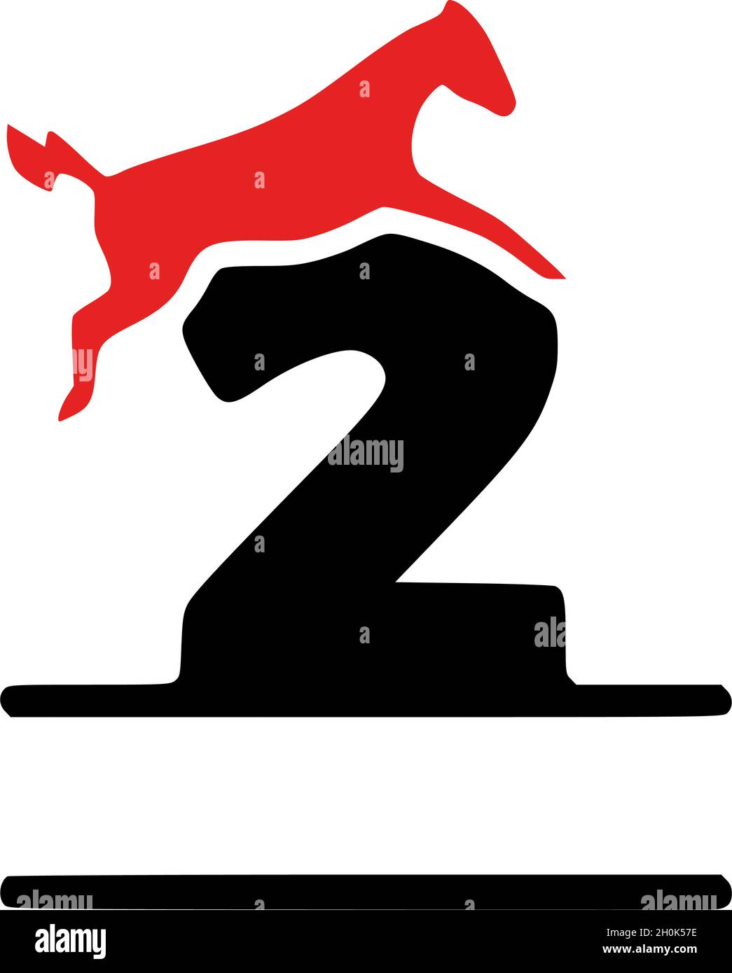 Number 2 and horse personalized monogram, initial clip art isolated on ...