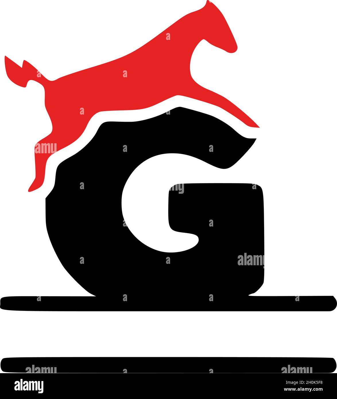 Letter g and horse personalized monogram, initial clip art isolated on ...
