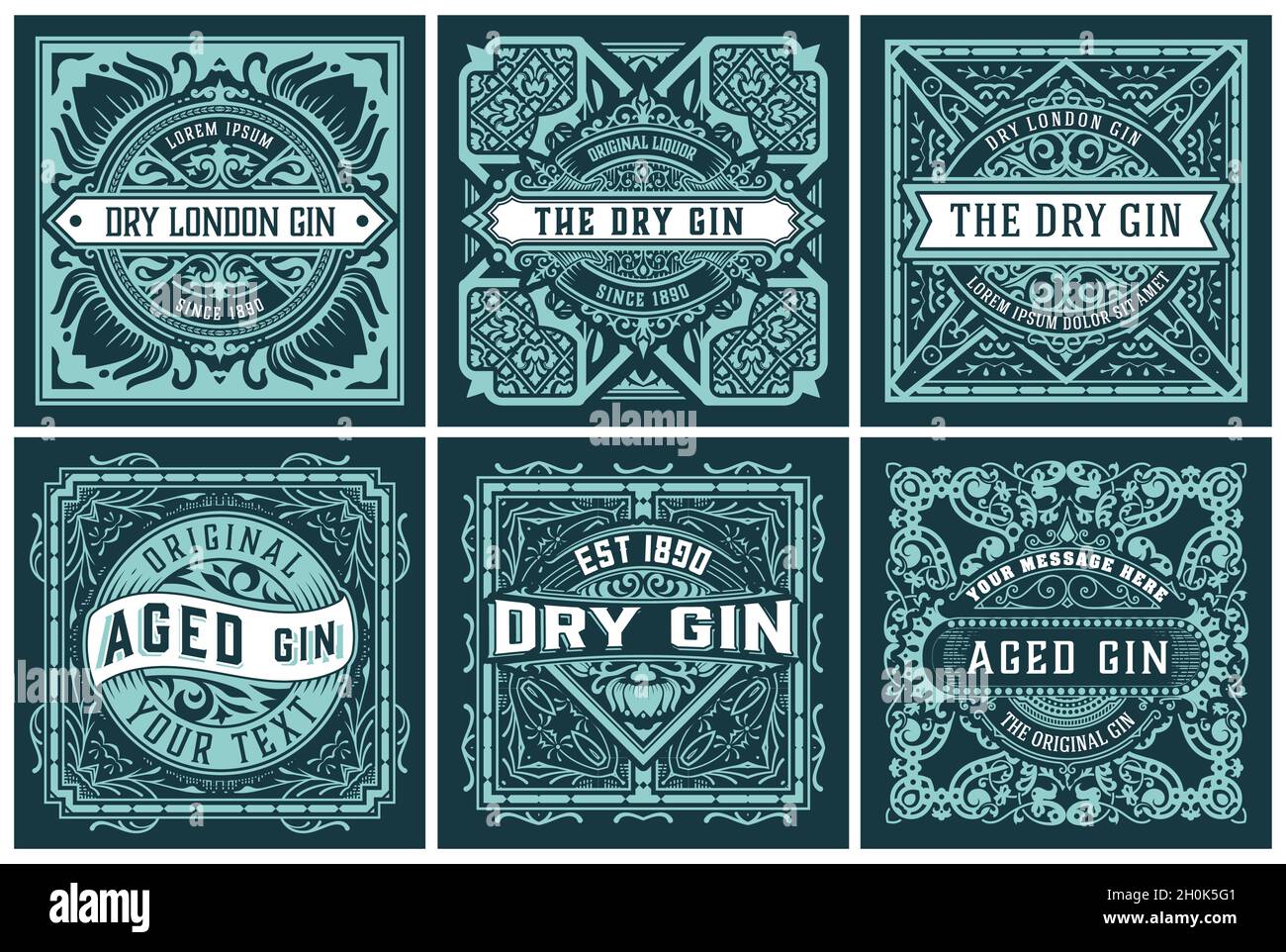 Set of 6 labels. Western style Stock Vector Image & Art - Alamy