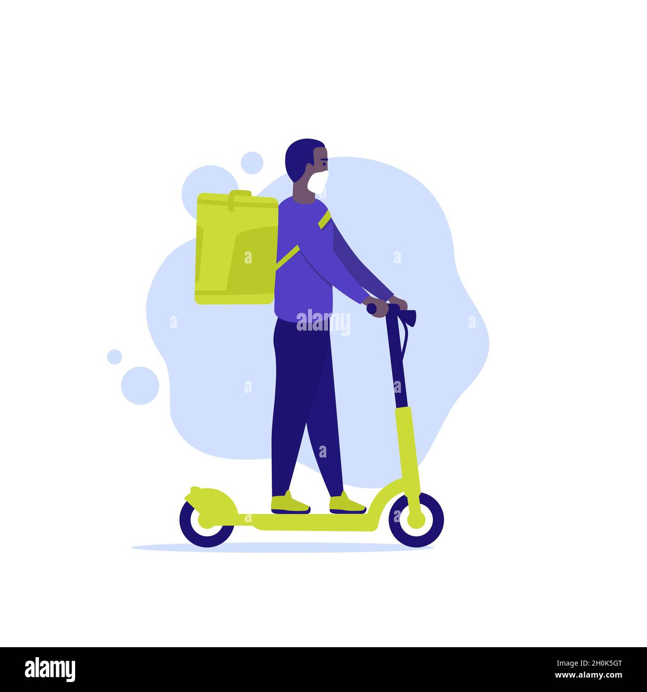 Electric scooter driver on Stock Vector Images - Alamy