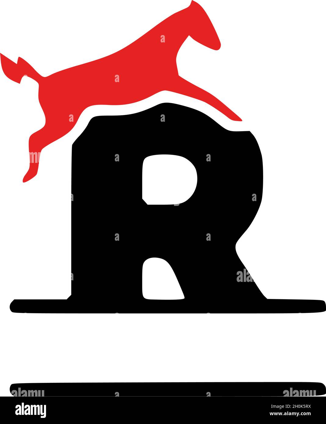 Letter r and horse personalized monogram, initial clip art isolated on ...