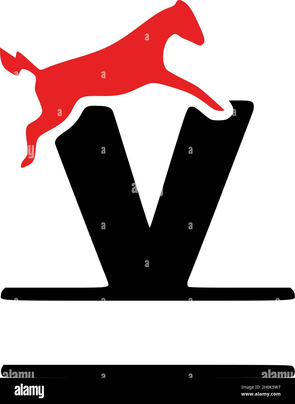 Letter v and horse personalized monogram, initial clip art isolated on ...