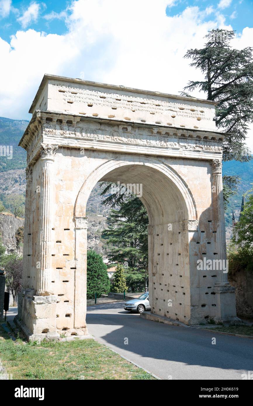 Arc of Augustus in Susa, Segusium, italian roman city in the north of ...