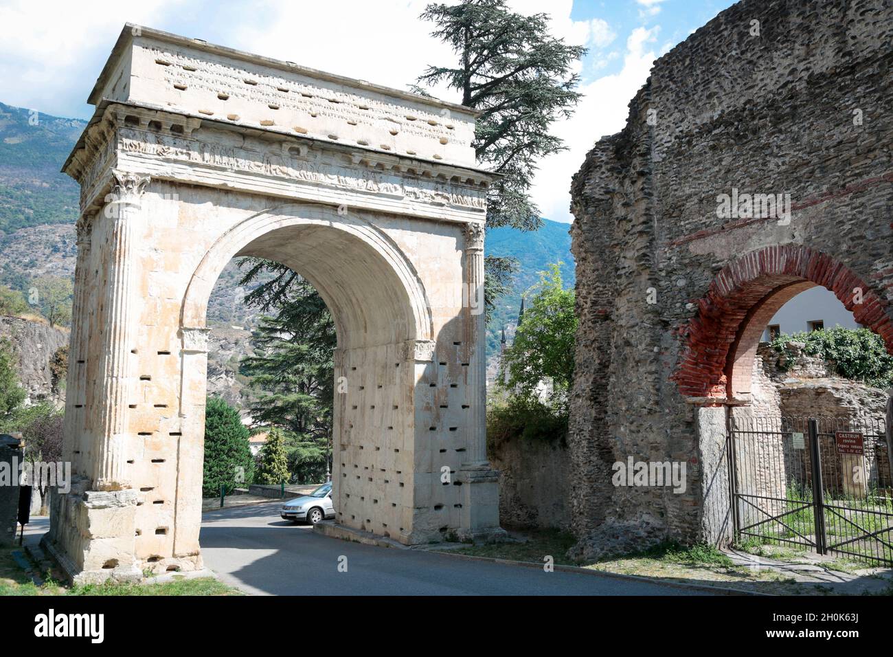 Arc of Augustus in Susa, Segusium, italian roman city in the north of ...