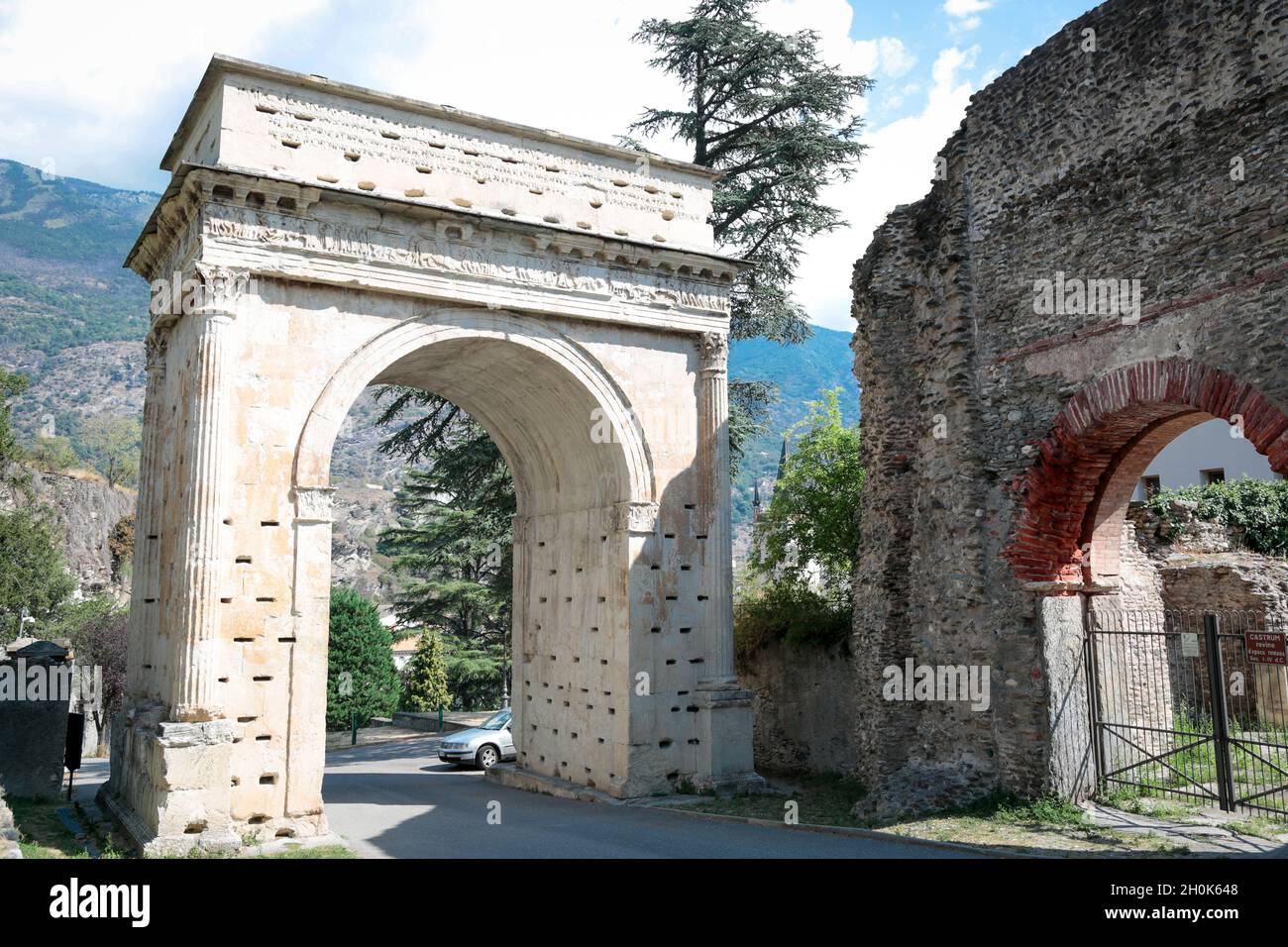 Arc of Augustus in Susa, Segusium, italian roman city in the north of ...