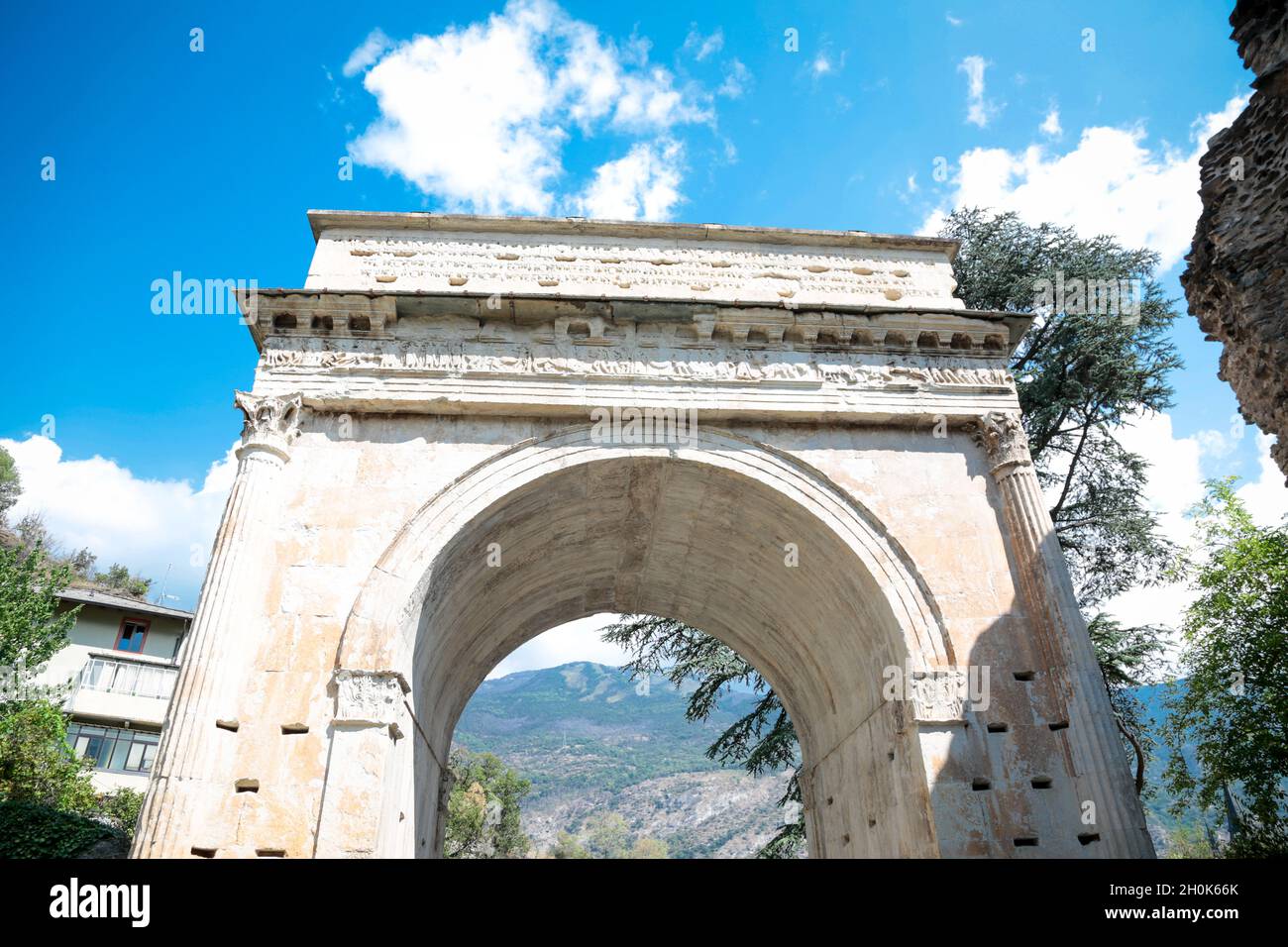 Arc of Augustus in Susa, Segusium, italian roman city in the north of ...
