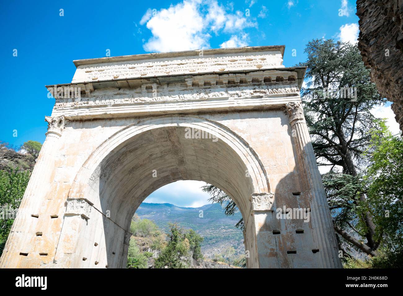 Arc of Augustus in Susa, Segusium, italian roman city in the north of ...