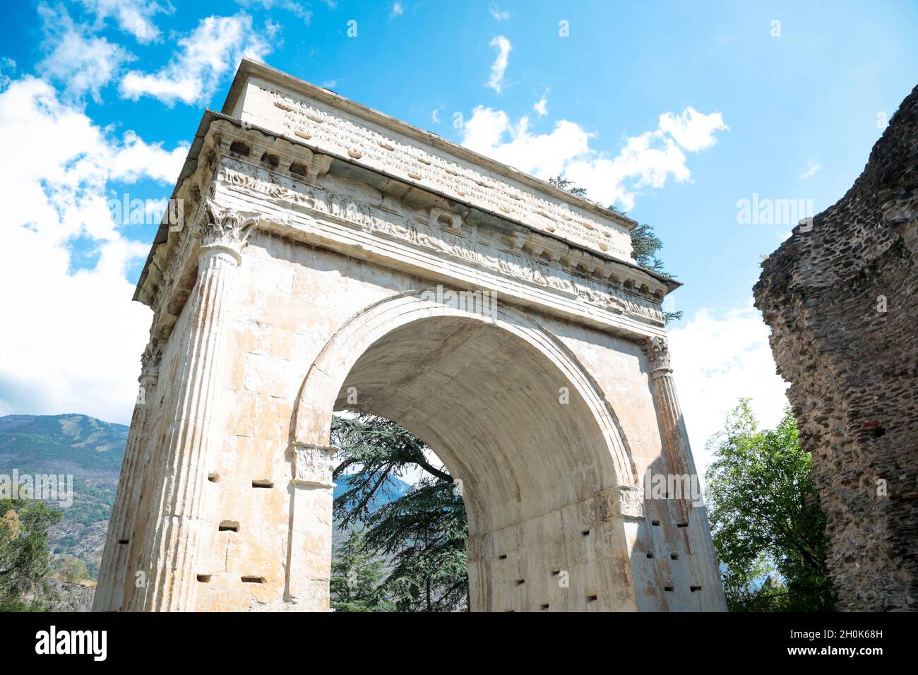 Arc of Augustus in Susa, Segusium, italian roman city in the north of ...