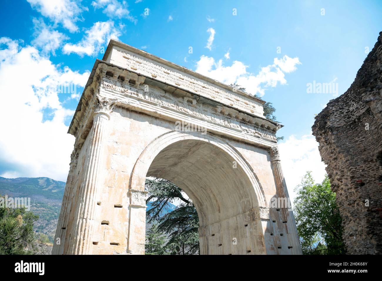 Arc of Augustus in Susa, Segusium, italian roman city in the north of ...