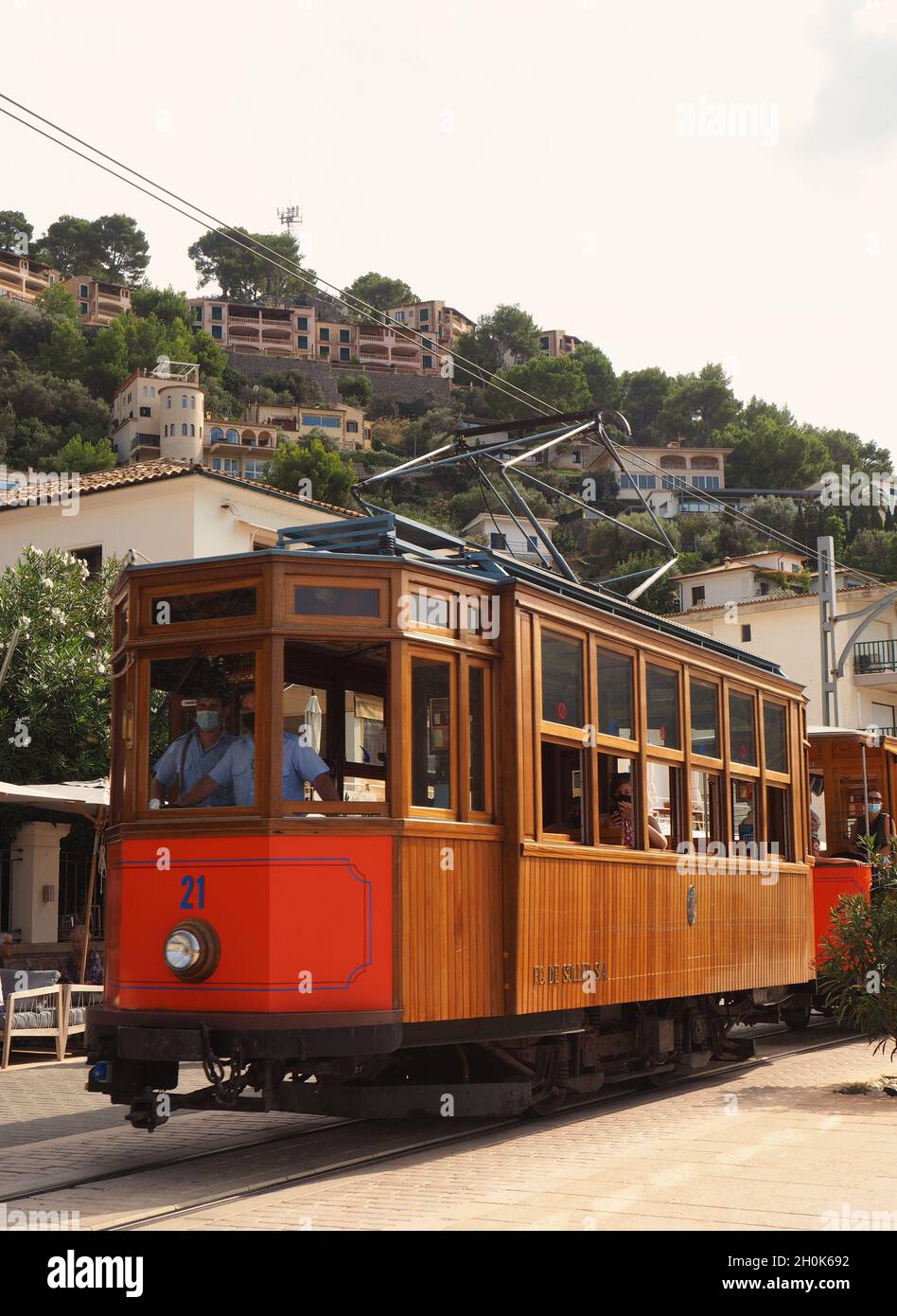 zug port de Soller, tram Soller Stock Photo - Alamy