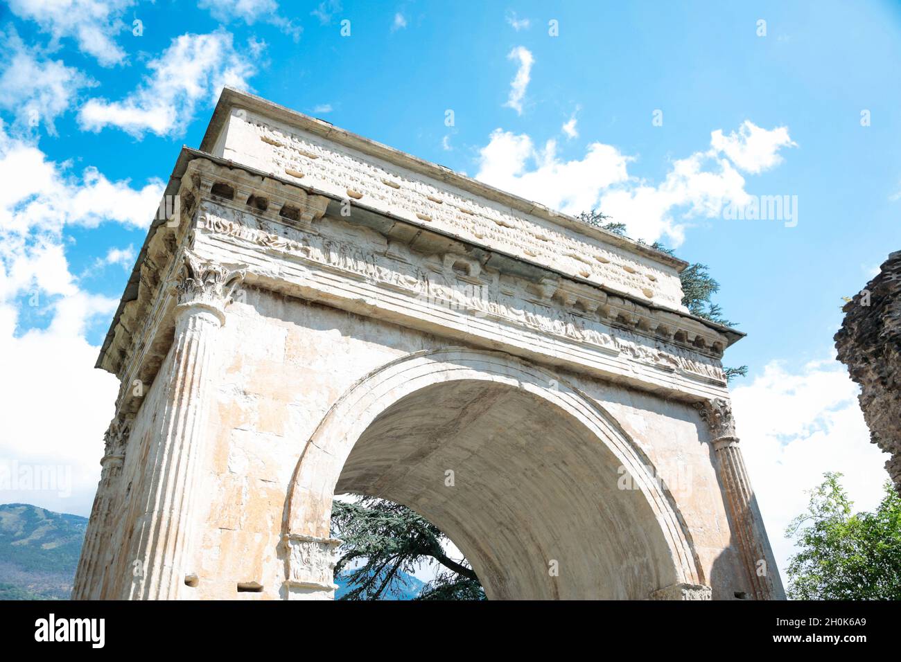 Arc of Augustus in Susa, Segusium, italian roman city in the north of ...
