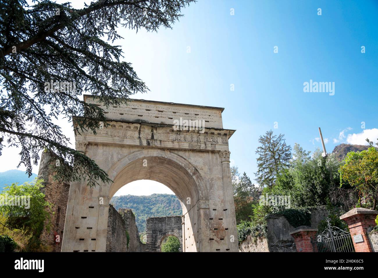 Arc of Augustus in Susa, Segusium, italian roman city in the north of ...