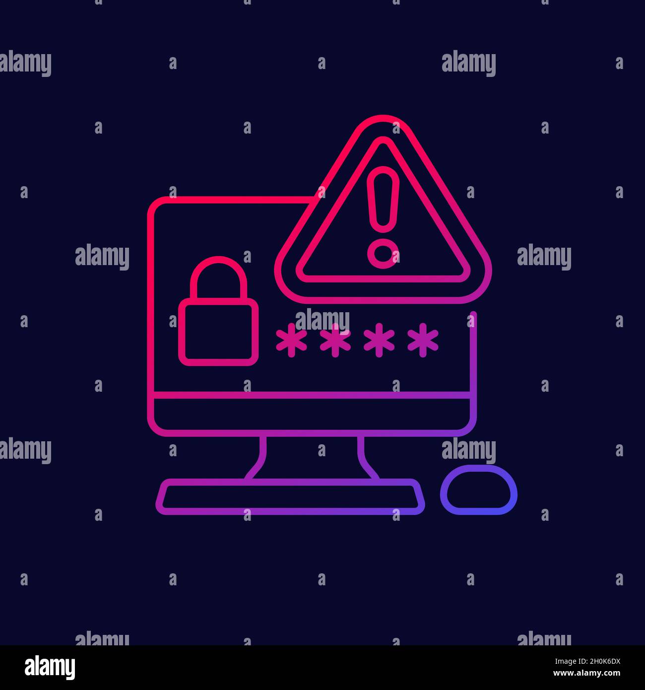 password warning line icon for web Stock Vector Image & Art - Alamy