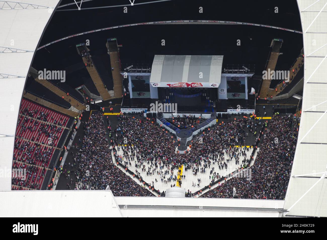 An aerial view capital fms summertime ball wembley stadium hi-res stock ...