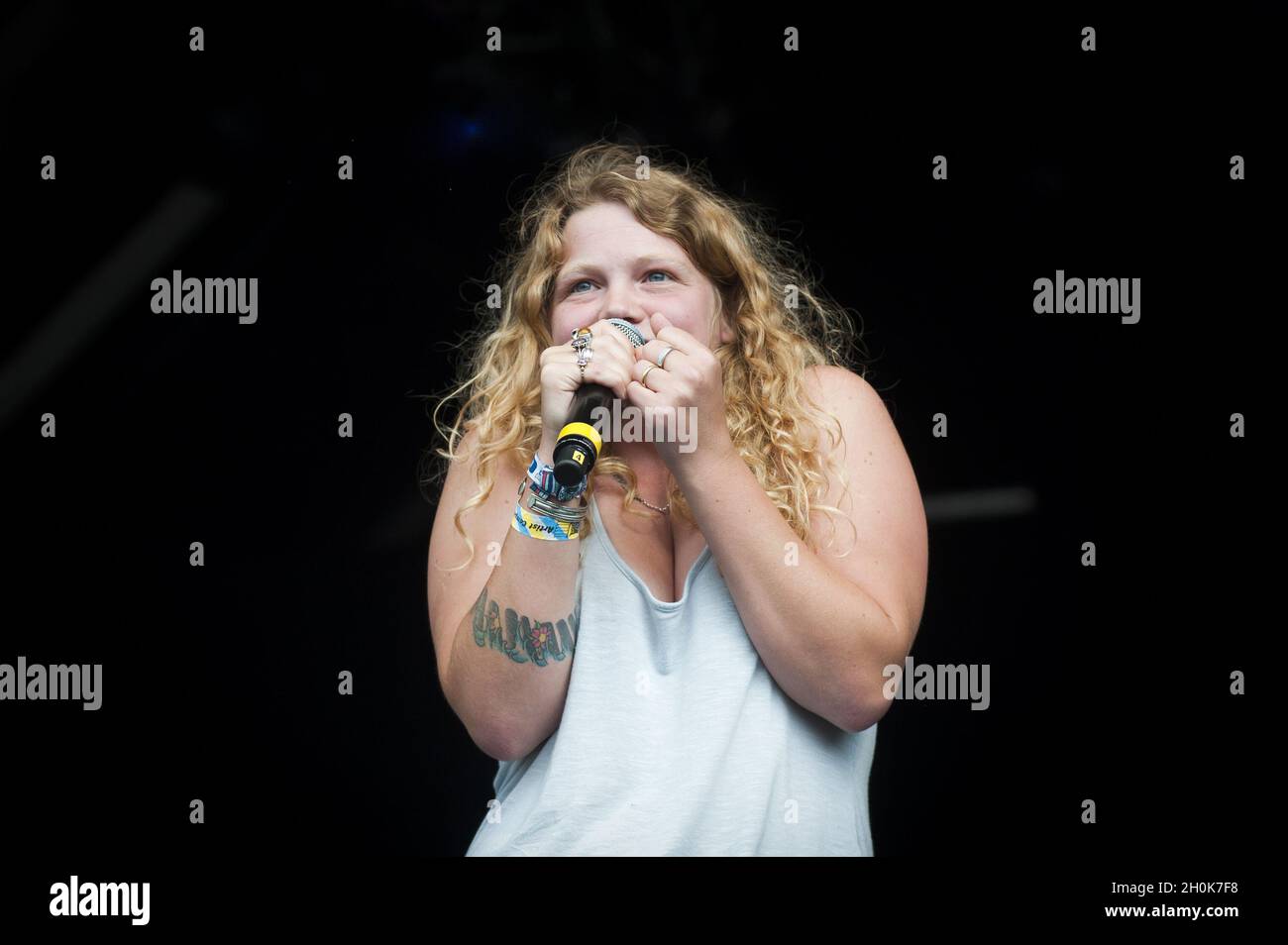 Kate Tempest from Sound of Rum performs at Camp Bestival at Lulworth ...