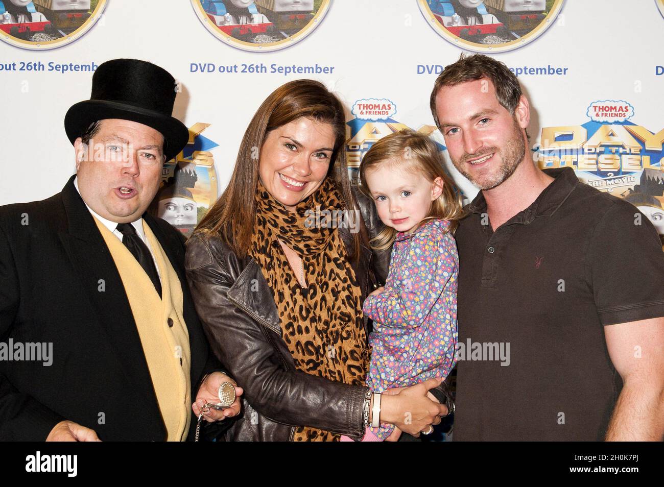 Amanda Lamb and daughter Willow with partner and the Fat Controller ...