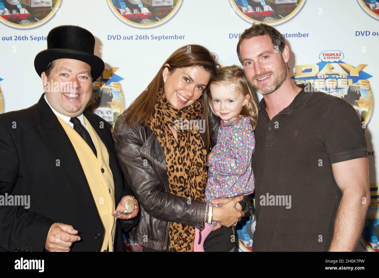 Amanda Lamb and daughter Willow with partner and the Fat Controller ...