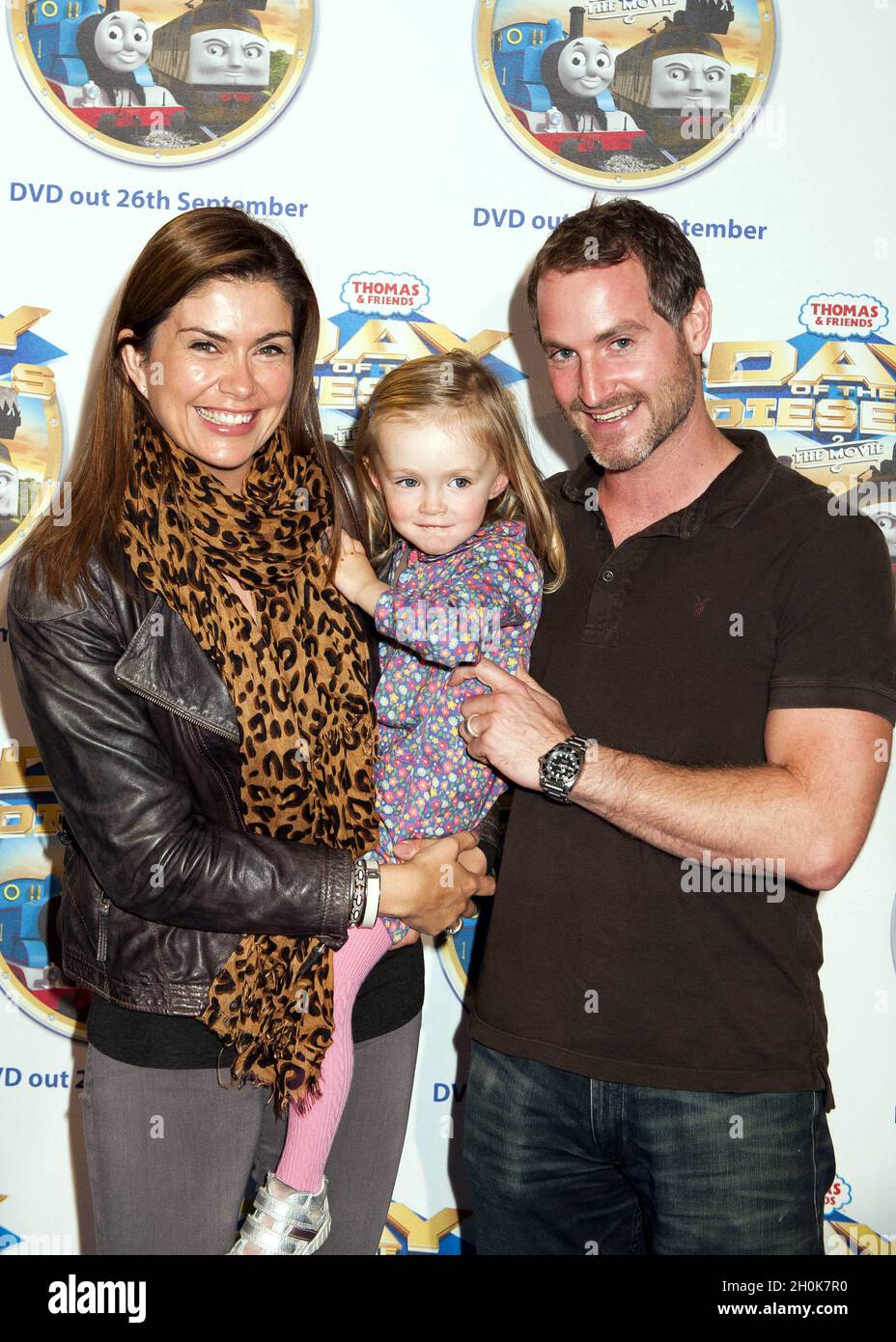 Amanda Lamb and daughter Willow and partner arriving at the Premiere of ...