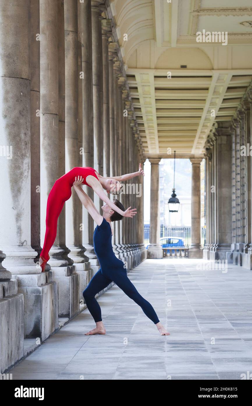 English National Ballet dancers Ruth Brill (Red) and Barry Drummond ...