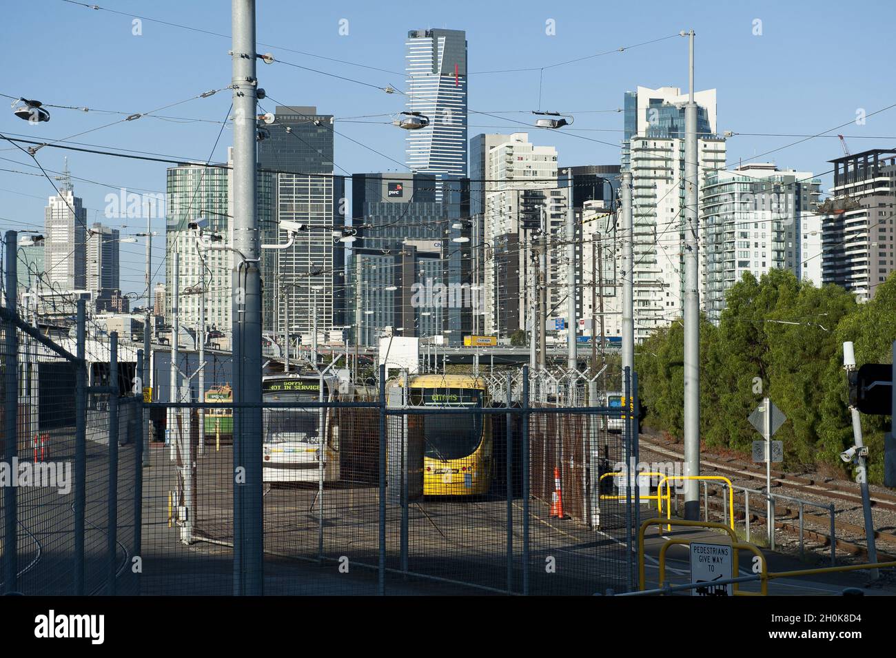 Port Melbourne Cycle path, including general view of the Melbourne city ...