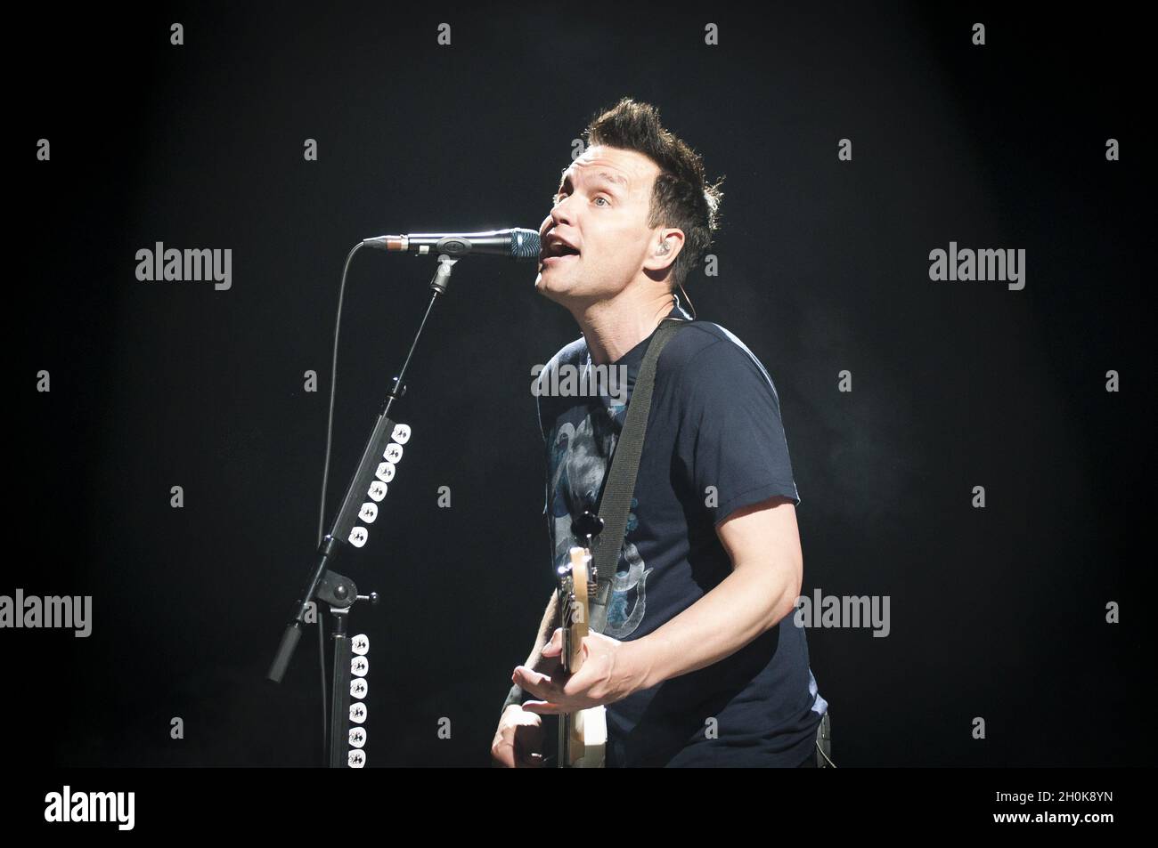 Mark Hopper of Blink 182 performs on stage at the O2 arena, London ...
