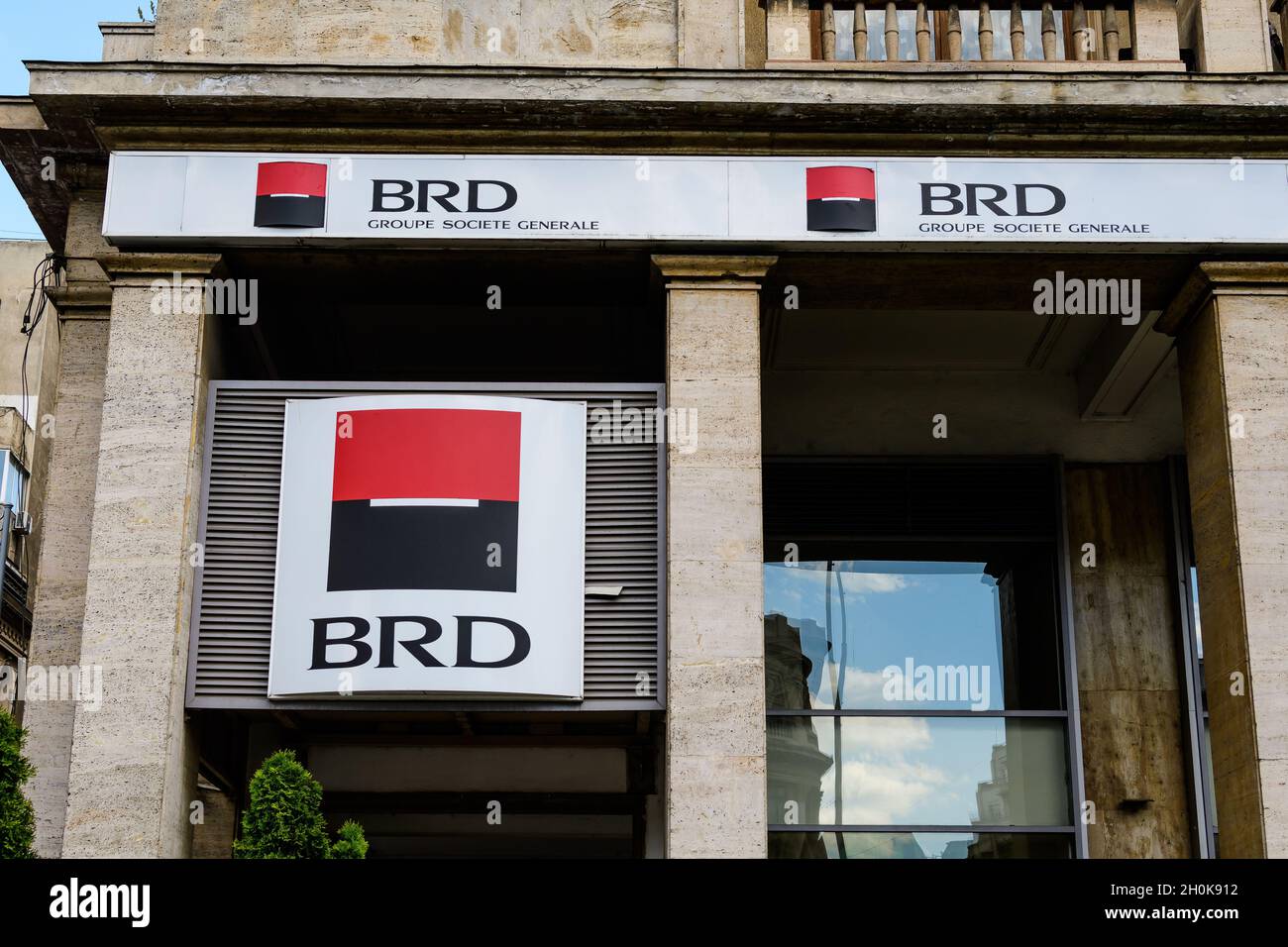 Bucharest, Romania - 6 May 2021: BRD Societe Generale Bank Bank branch ...