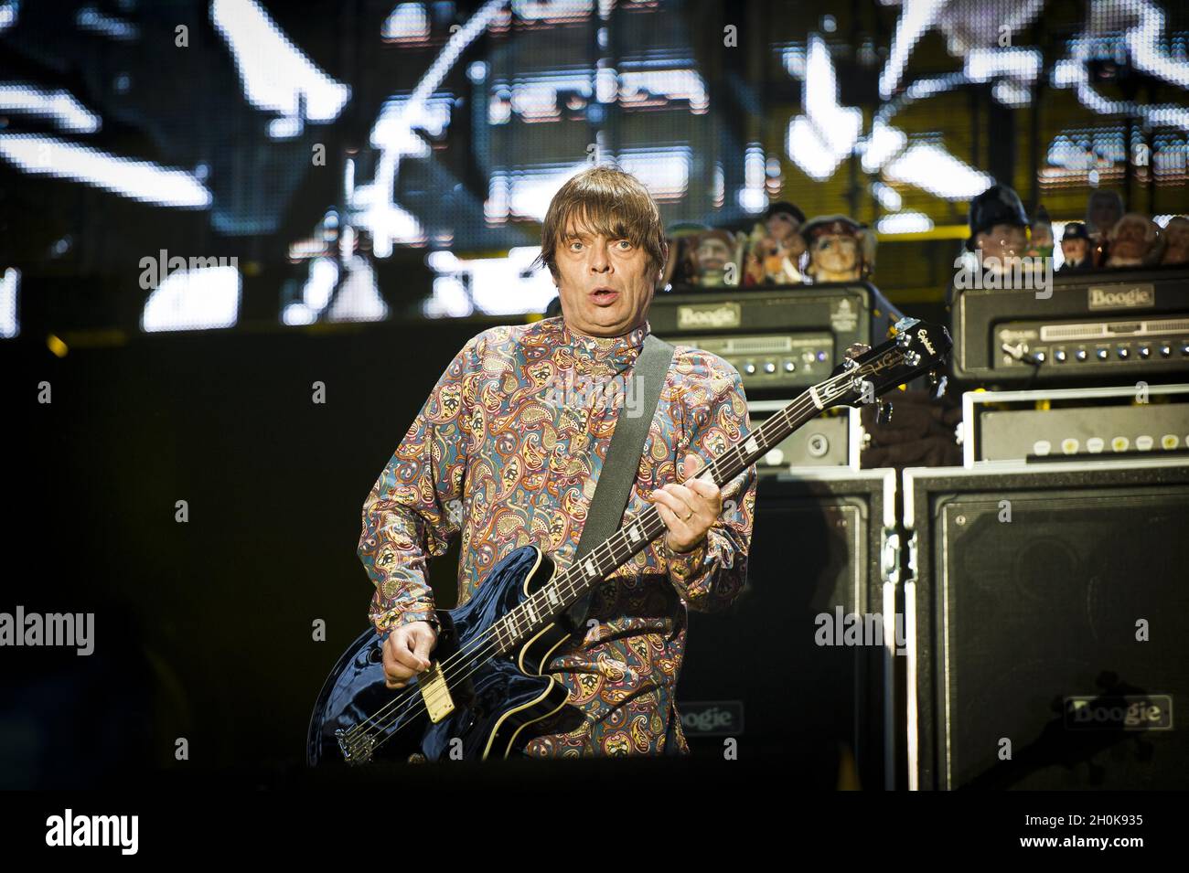Gary Mounfield of The Stone Roses performs on stage at Heaton Park ...