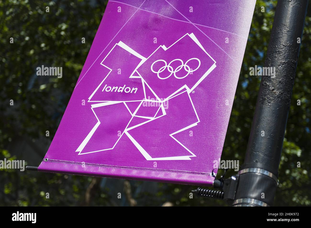 General View of an Olympic Street sign - London Stock Photo - Alamy