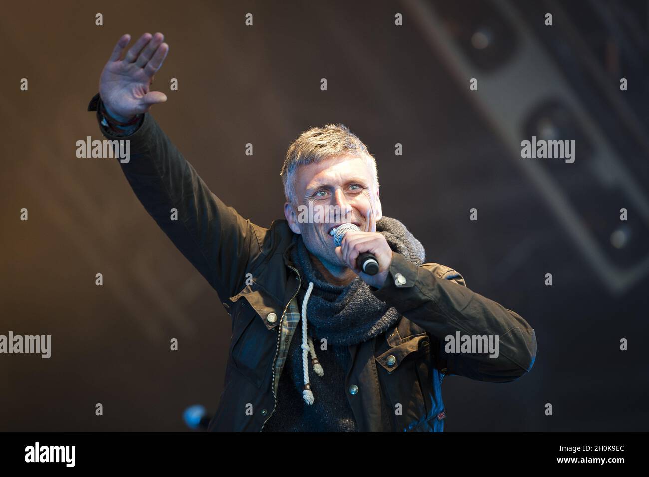 Mark Berry aka Bez of The Happy Mondays performs on stage at Camp ...