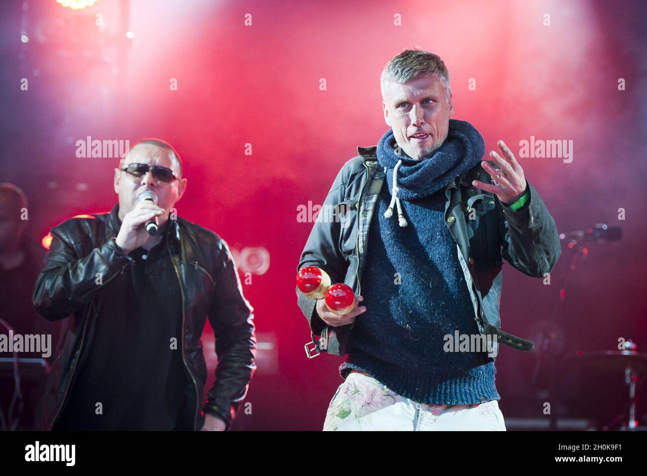 Mark Berry aka Bez and Shaun Ryder of The Happy Mondays perform on ...