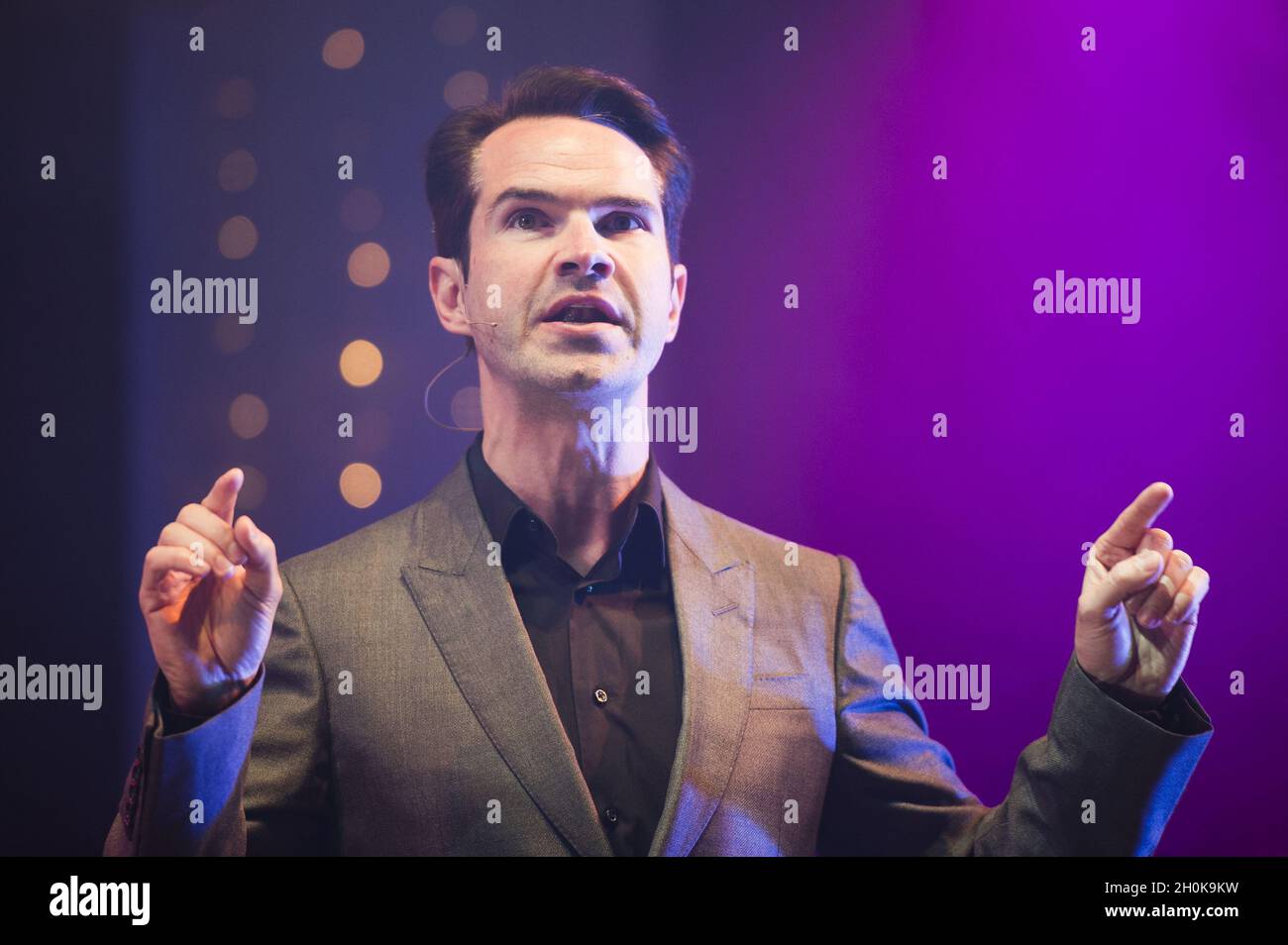 Jimmy Carr performs on stage at Camp Bestival 2012 Stock Photo - Alamy