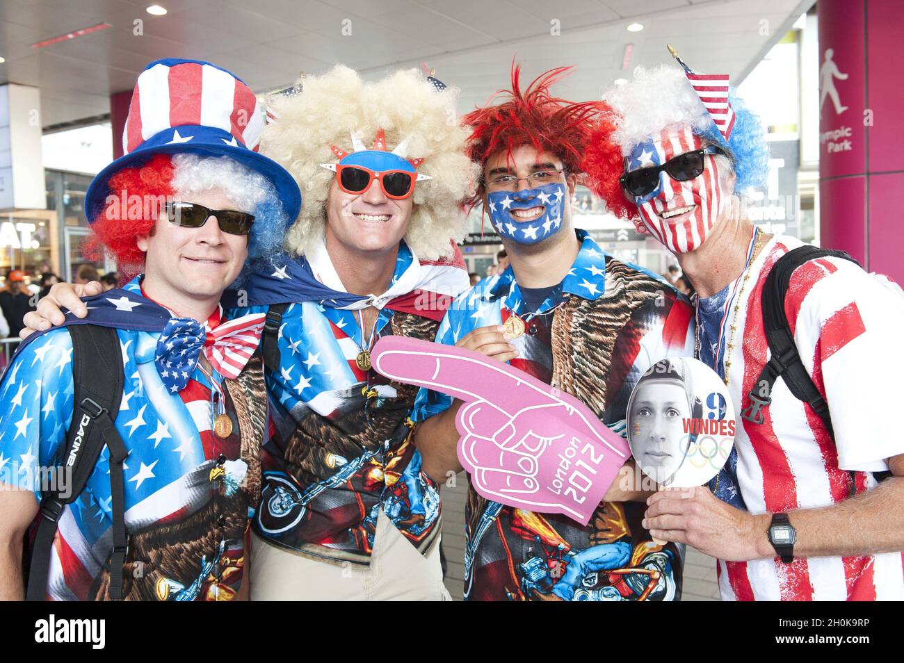 American Fans at The Olympic Park Stratford - London Stock Photo - Alamy