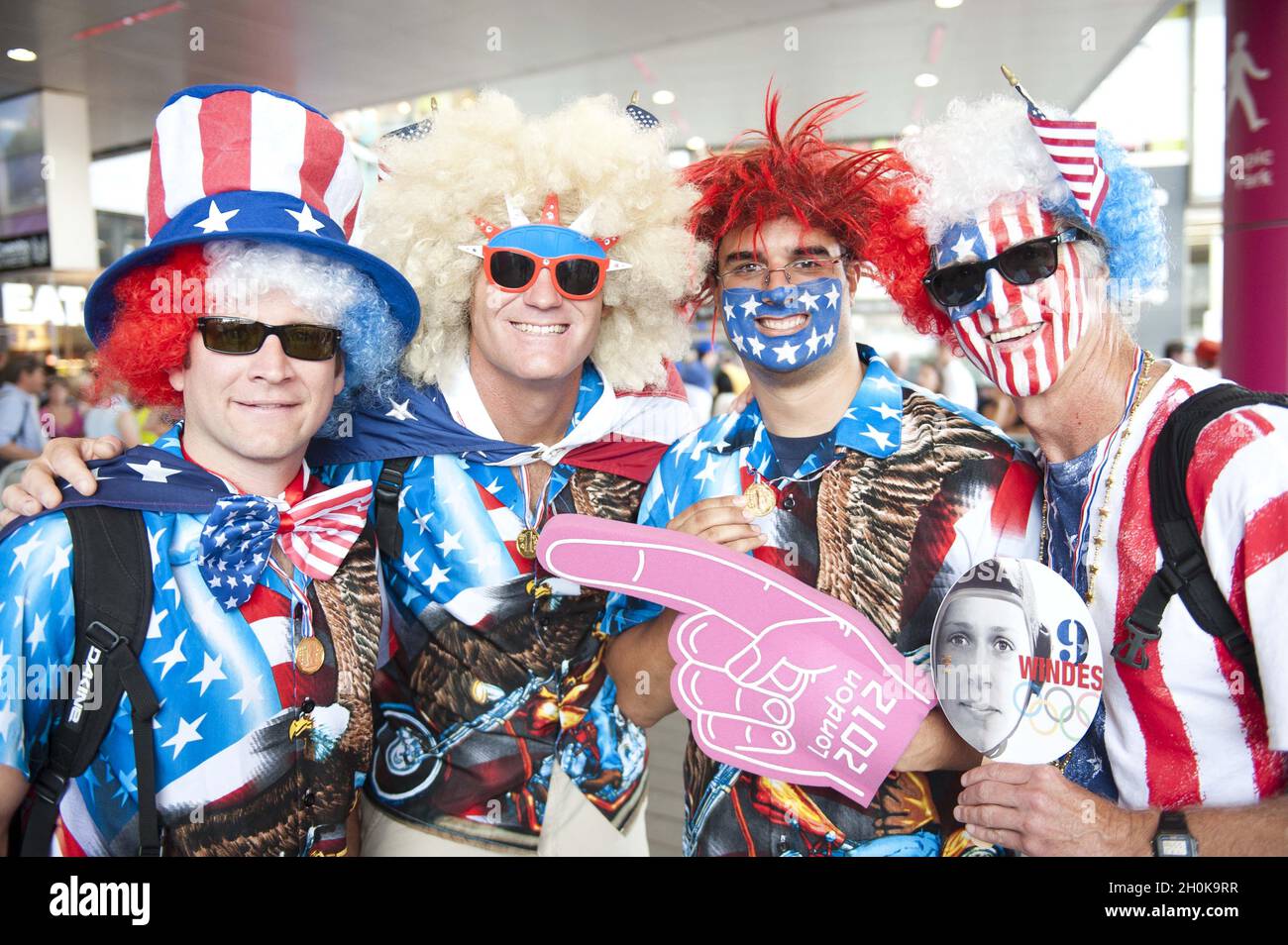 American Fans at The Olympic Park Stratford - London Stock Photo - Alamy