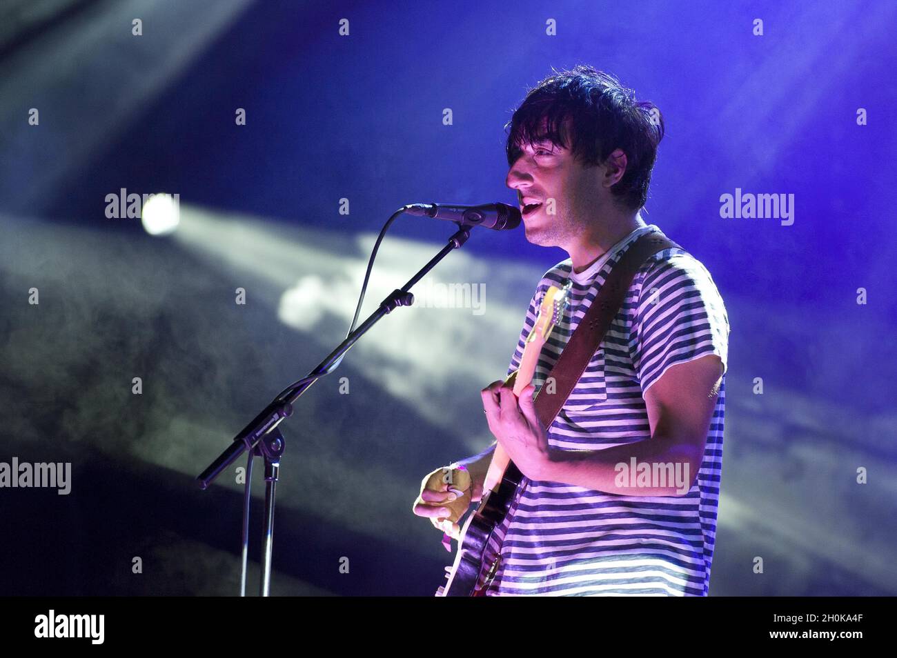 Edward Droste from Grizzly Bear performs live on stage at 'End Of The ...