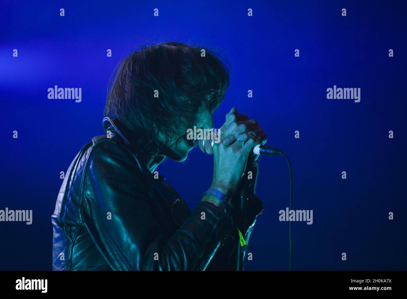 Faris Badwan of The Horrors perfoms live on stage at Bestival 2012 ...