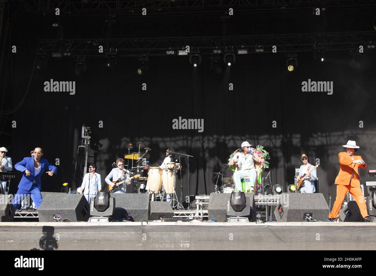 The Cuban Brothers perform live on stage at Bestival 2012, Robin Hill ...