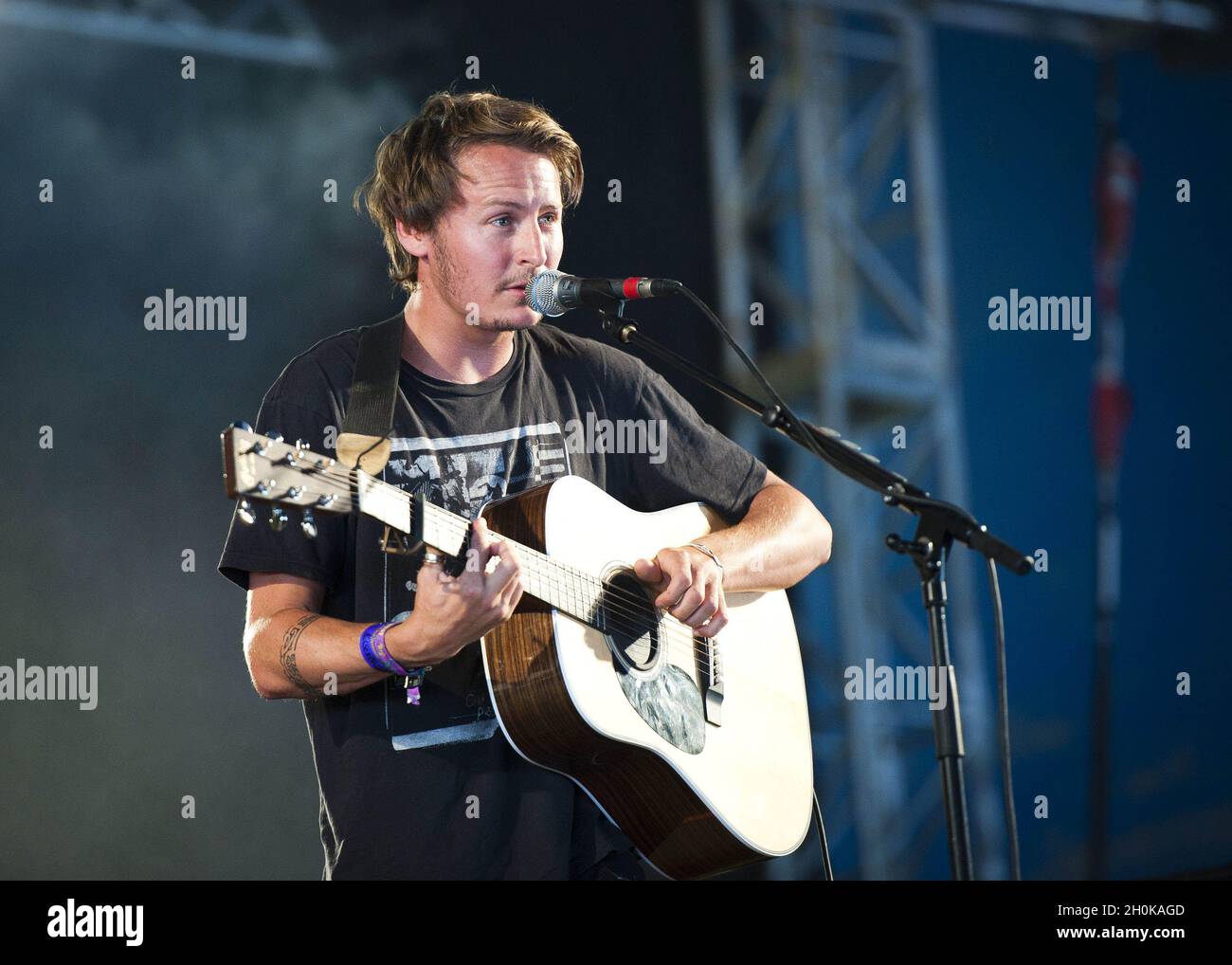 Ben Howard performs live on stage at Bestival 2012, Robin Hill Country ...