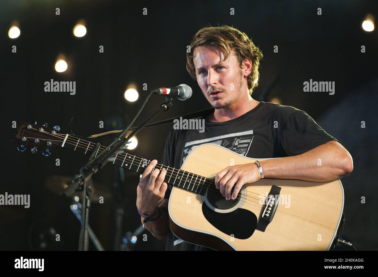 Ben Howard performs live on stage at Bestival 2012, Robin Hill Country ...