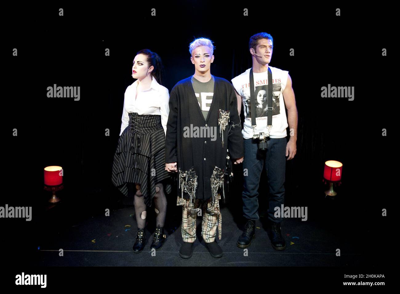 Kim (Niamh Perry), Boy George (Matthew Rowland) and Billy (Alastair ...