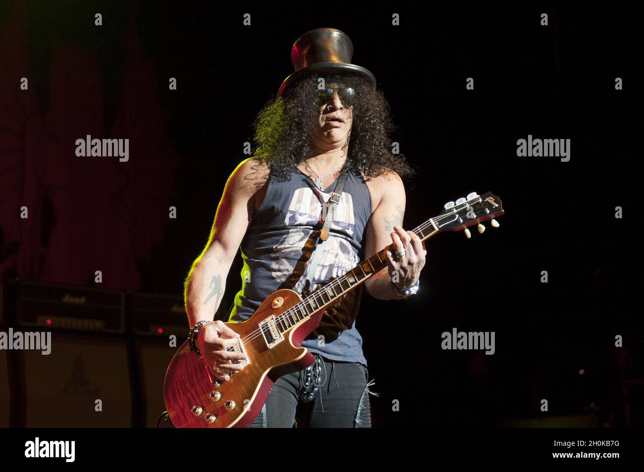 Slash performs live on stage, O2 Academy, Brixton, London Stock Photo ...