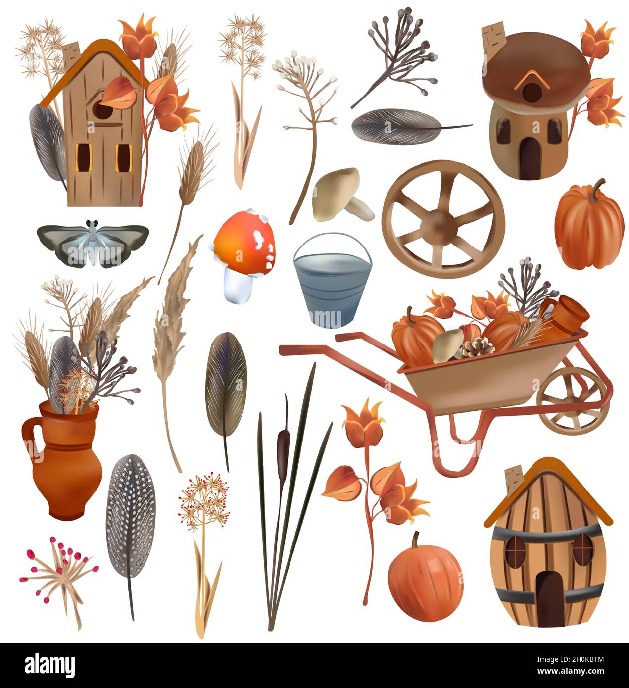 Garden straw autumn Stock Vector Images - Alamy