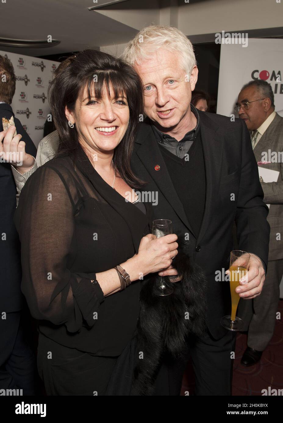 Richard Curtis and Emma Freud attemd The Book of Mormon Red Nose Day ...