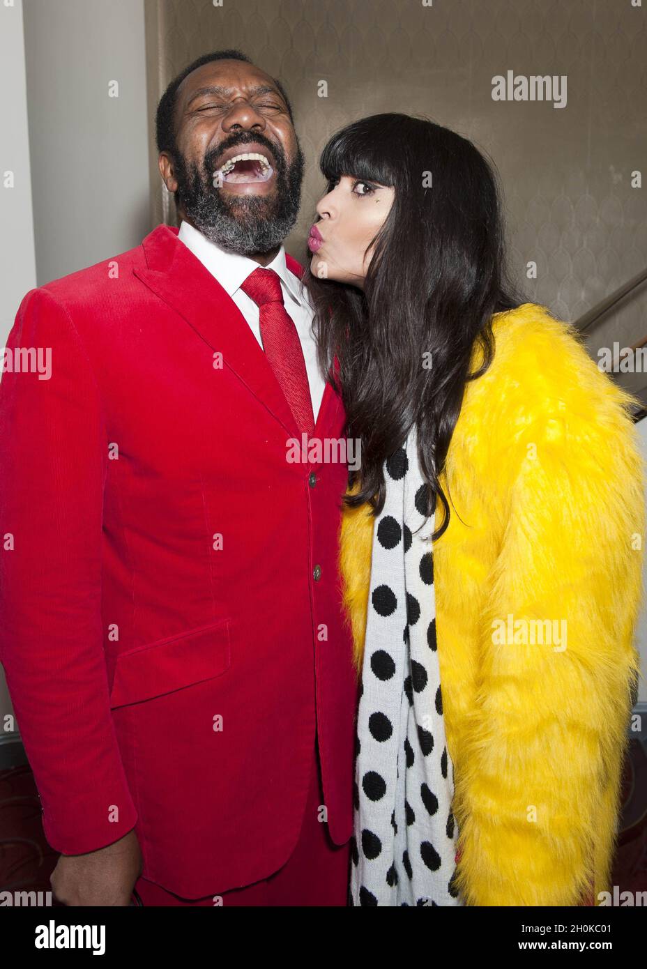 Lenny Henry and Jameela Jamil attend The Book of Mormon Red Nose Day ...
