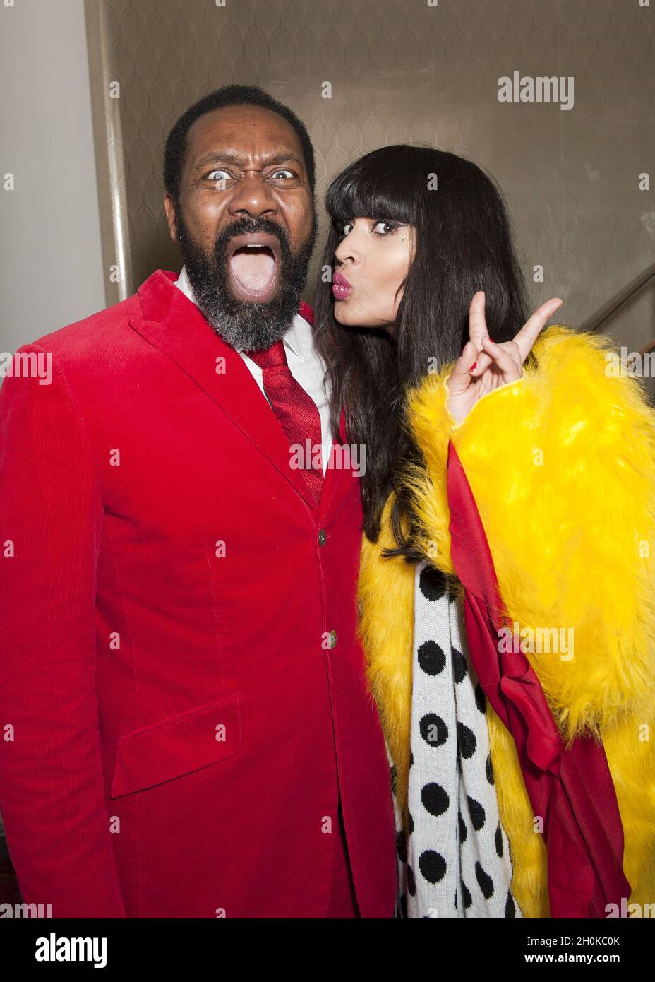 Lenny Henry and Jameela Jamil attend The Book of Mormon Red Nose Day ...