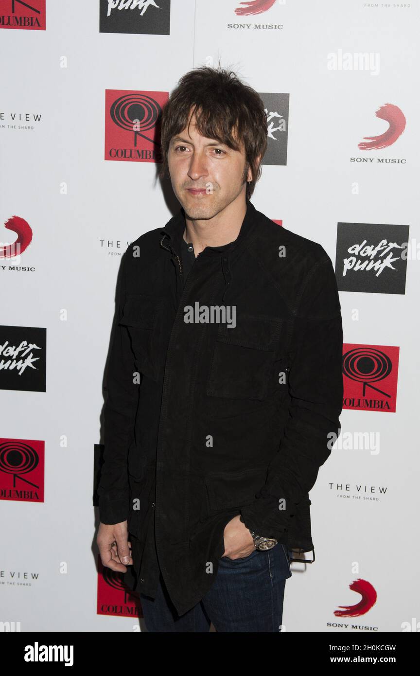 Gem Archer attending a listening party for Daft Punk's new album ...