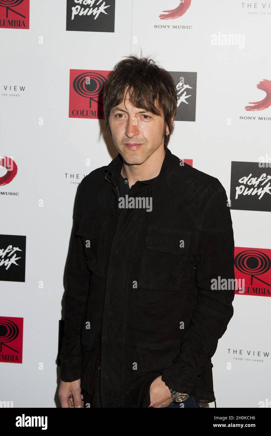 Gem Archer attending a listening party for Daft Punk's new album ...