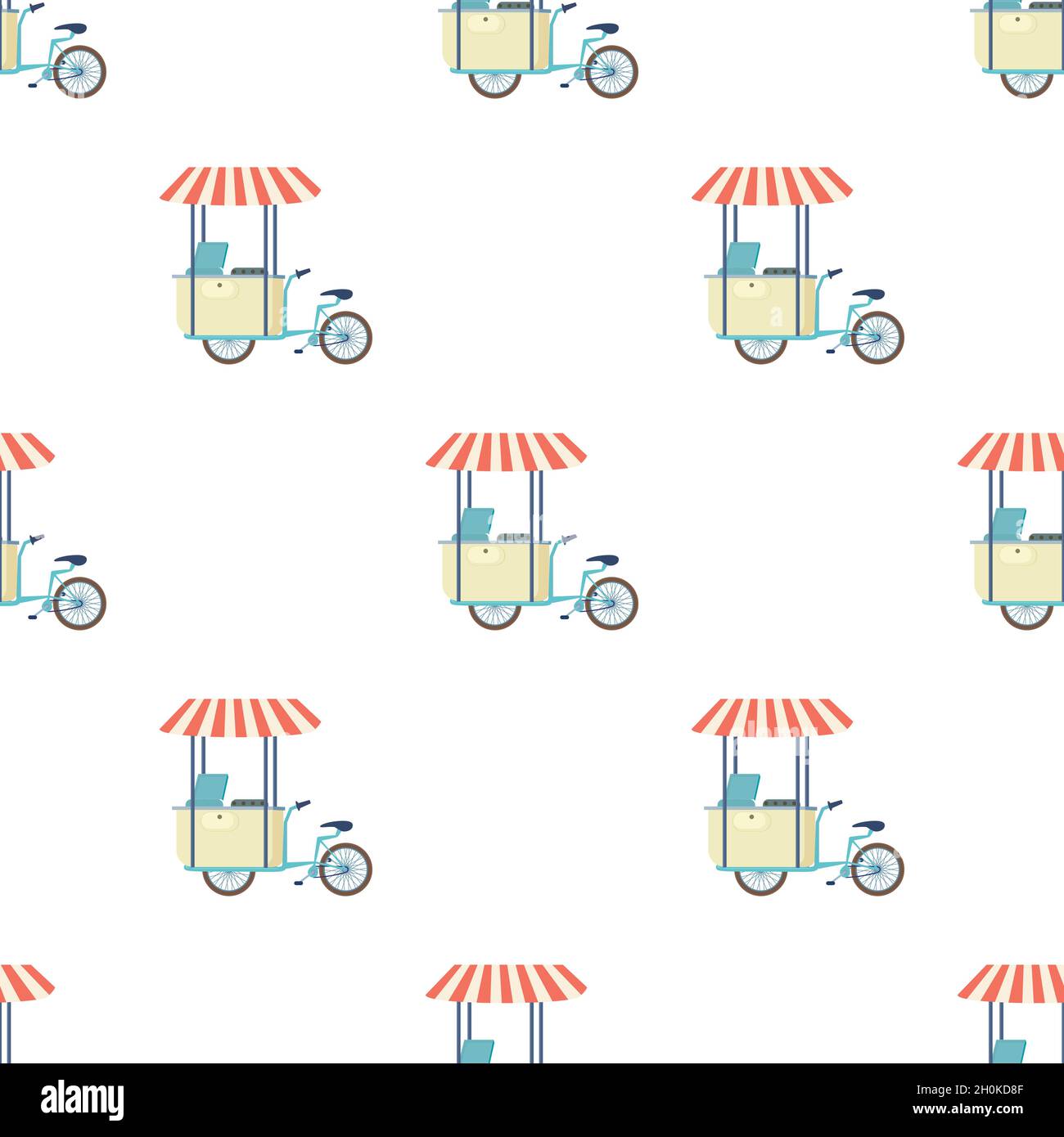 Food cart vending bicycle pattern seamless background texture repeat ...