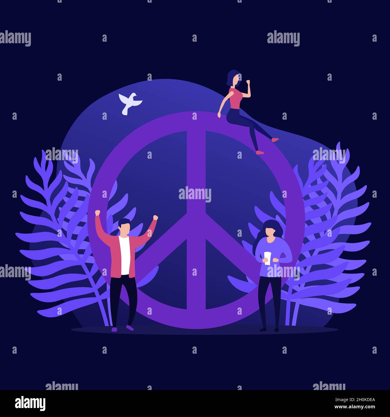 peace sign and people, vector art Stock Vector Image & Art - Alamy