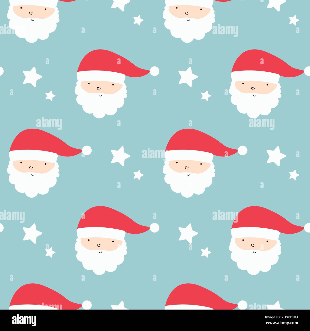 Cute cartoon Santa Claus seamless pattern art Stock Vector Image & Art ...