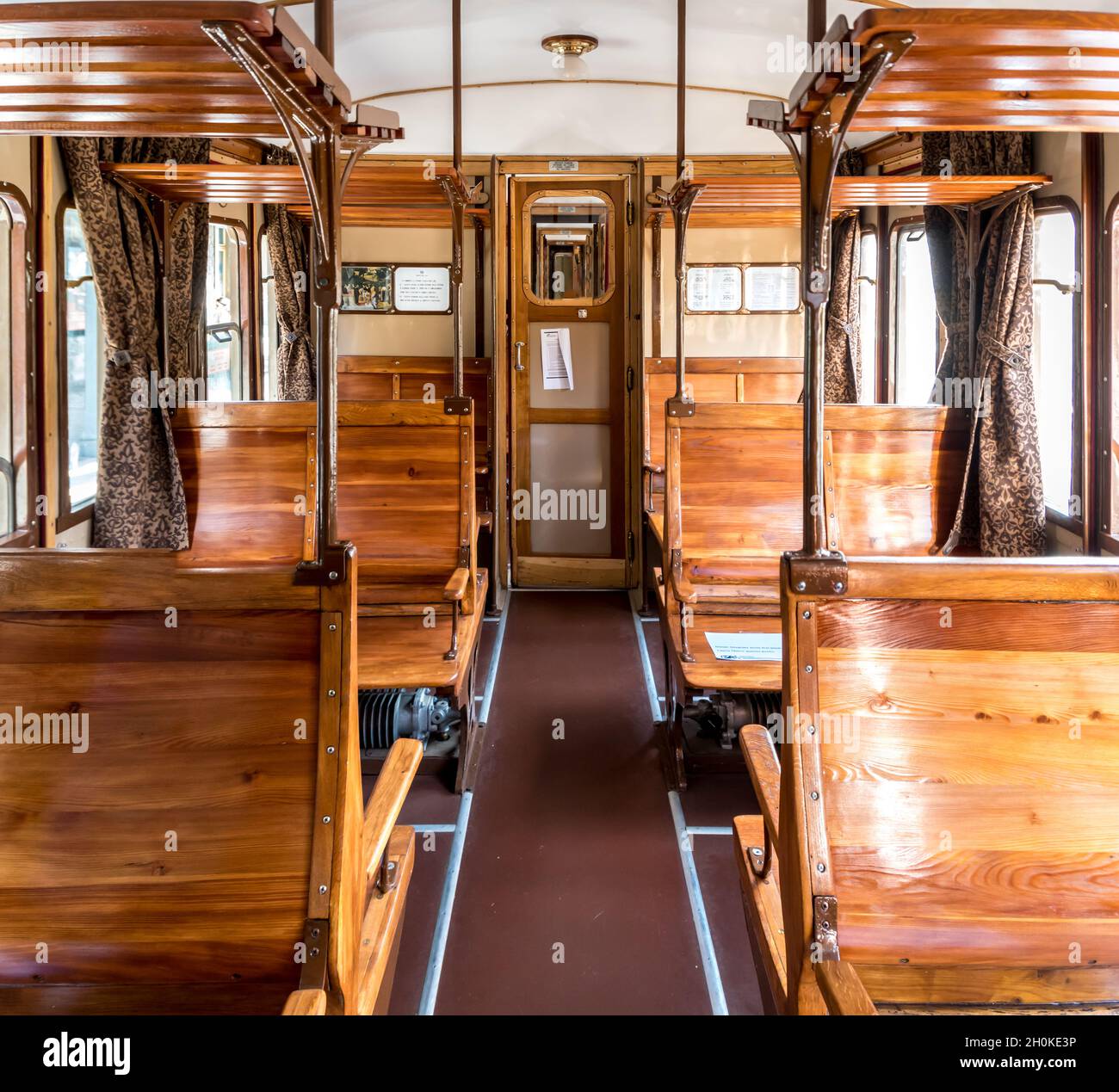 Old fashioned train vagon of a Steam locomotive in the station of ...